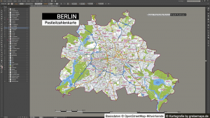 Berlin Postleitzahlen PLZ-5 Topographie Stadtbezirke Stadtteile ...