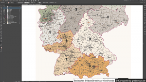 Deutschland Postleitzahlenkarte PLZ-1-2-3 Vektorkarte 3-stellig ...