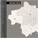 München Postleitzahlen PLZ-5 Topographie Stadtbezirke Stadtteile ...