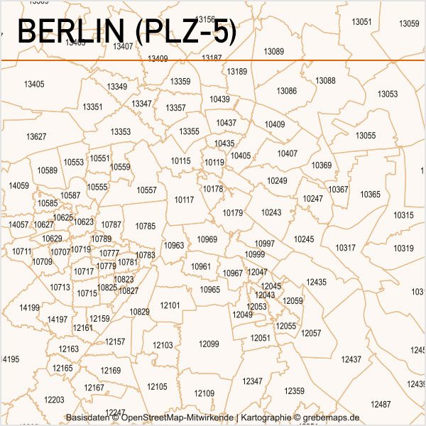 Berlin Postleitzahlen Karte PLZ 5 Vektor Grebemaps B2B KartenShop GKB Berlin Postleitzahlen Karte PLZ 5 Vektor Grebemaps B2B KartenShop GKB