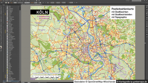 Köln Postleitzahlen PLZ-5 Topographie Stadtbezirke Stadtteile ...
