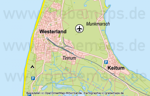 Sylt Basiskarte (DIN A4) Vektorkarte - grebemaps® B2B-KartenShop (GKB)