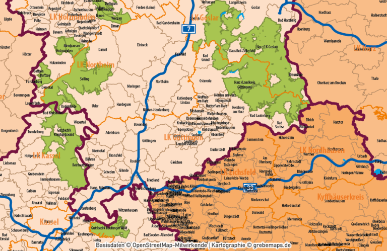 Deutschland Gemeinden Landkreise Bundesländer Autobahnen Vektorkarte ...
