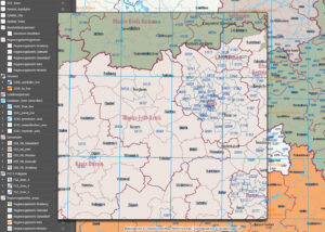 Nordrhein-Westfalen Vektorkarte NRW Regierungsbezirke Landkreise ...