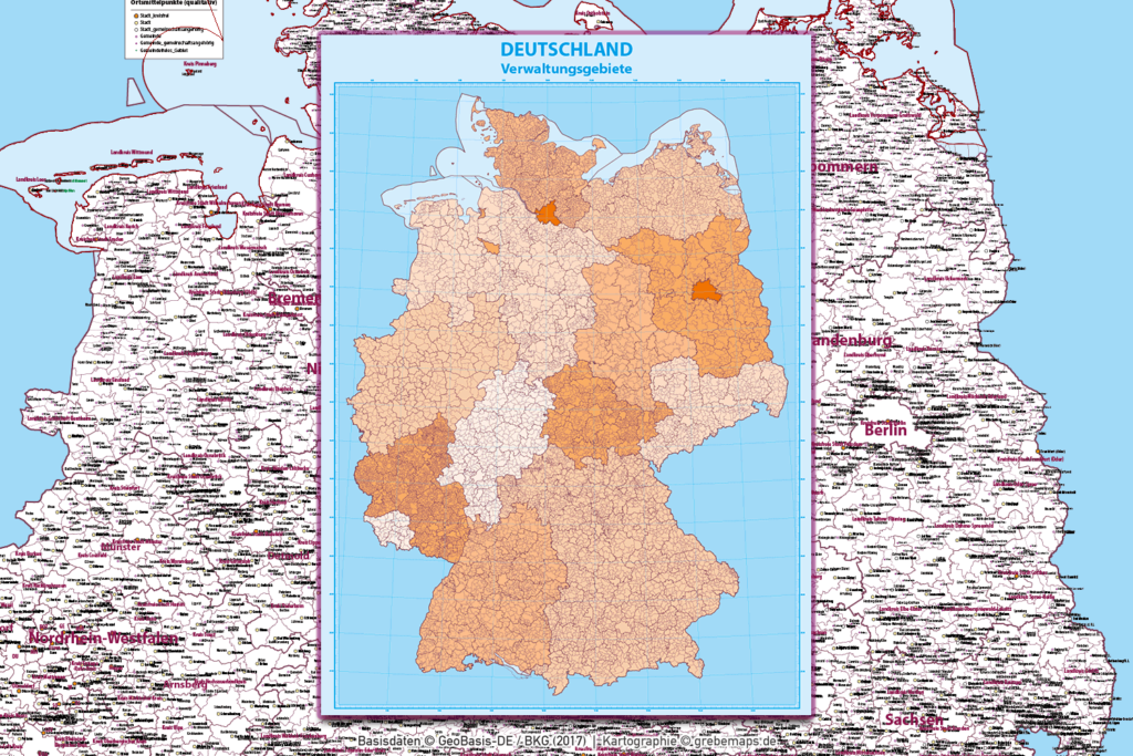 Deutschland administrative Verwaltungskarte Bundesländer ...