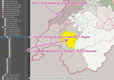 Schweiz Vektorkarte Postleitzahlen PLZ-1-2-3-4-6 Kantone Gemeinden ...