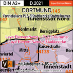 Dortmund Vertriebskarte Postleitzahlen PLZ-5 Stadtbezirke ...